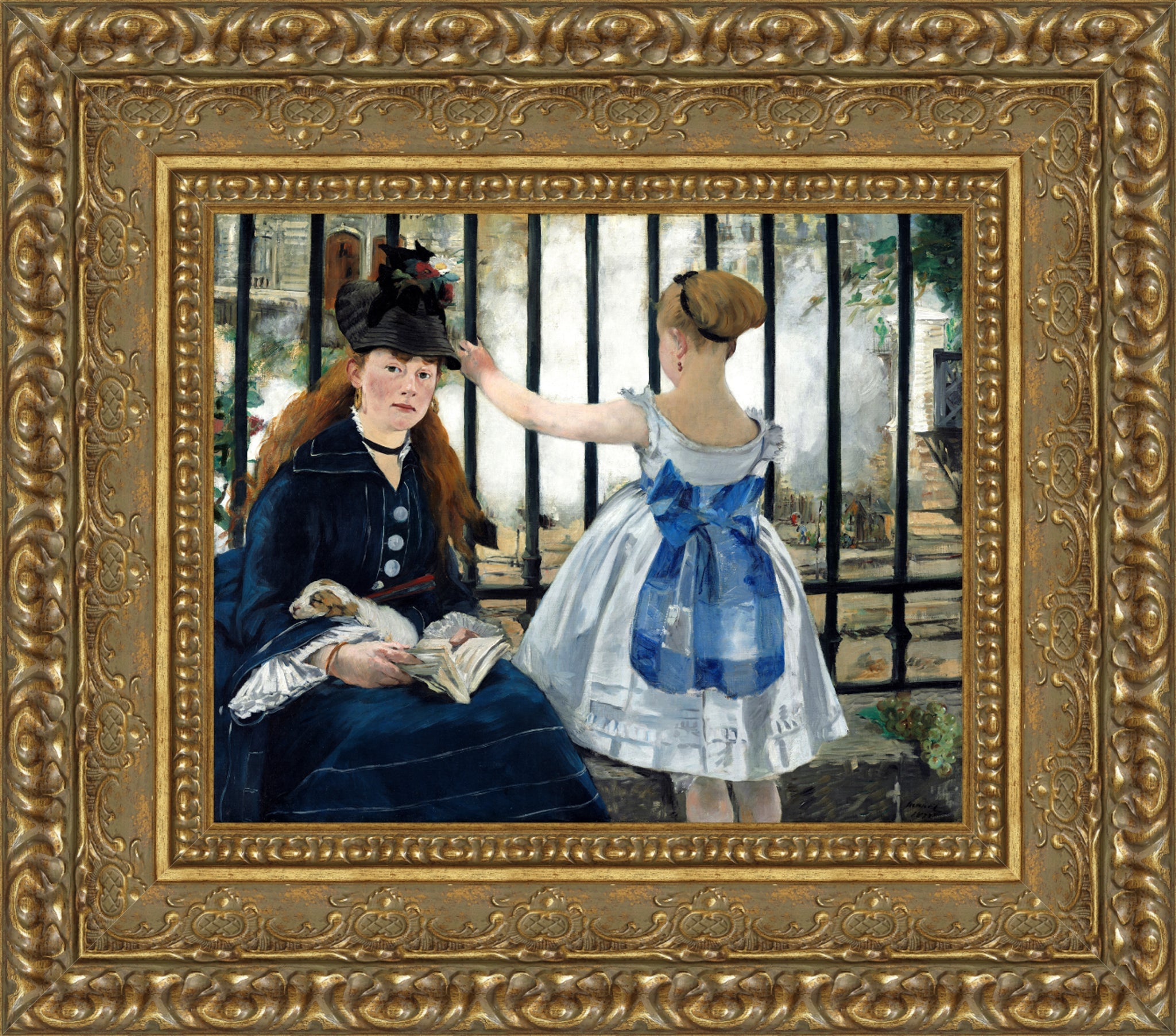 The Railway by Édouard Manet – Framed Canvas Art – Canvas Classics