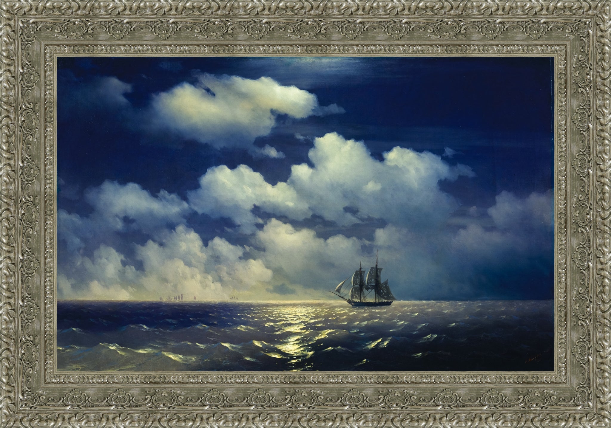 Aivazovsky: Brig Mercury Victory | Restored Historical Canvas Art ...